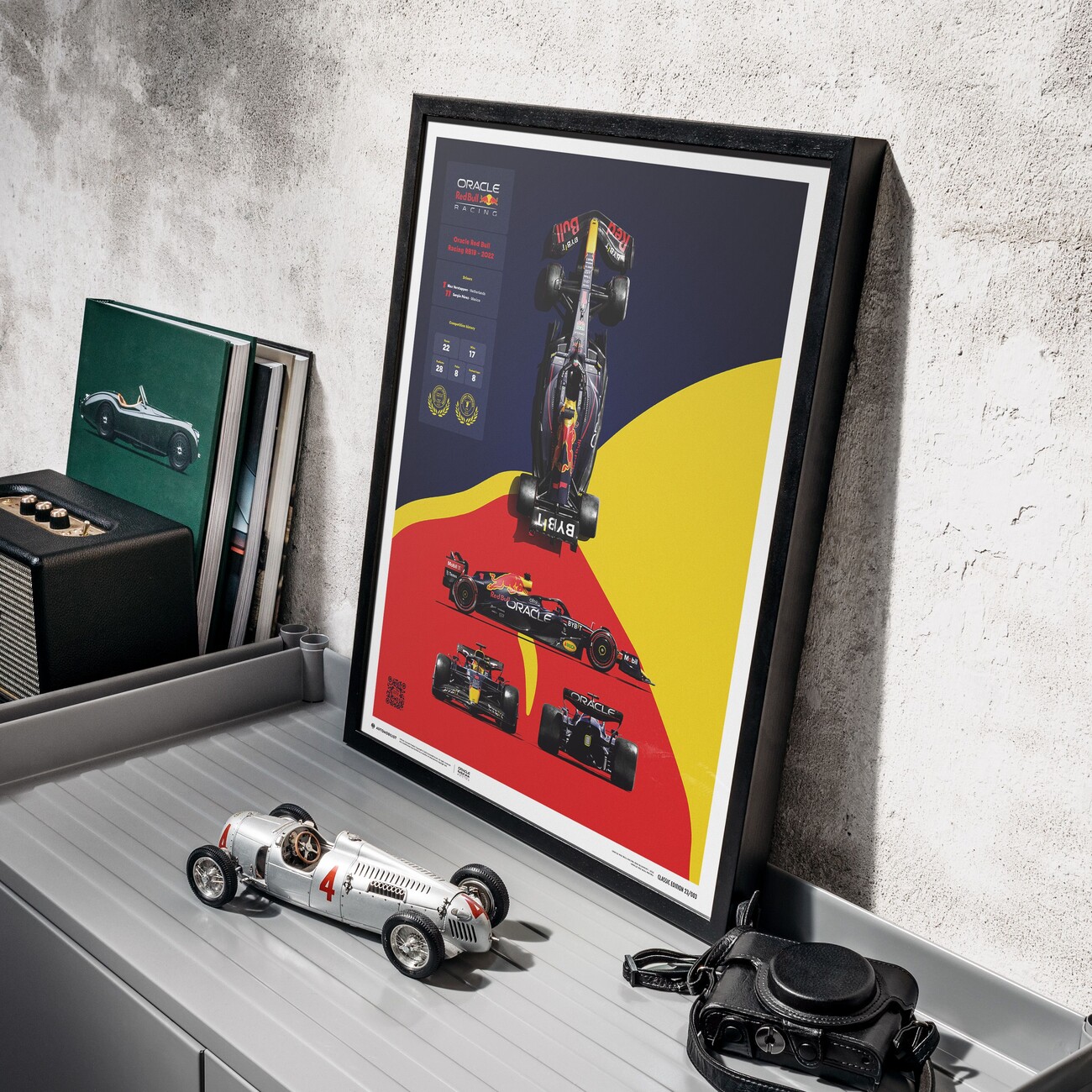 Art Print Oracle Red Bull Racing - RB18 Blueprint, Automobilist ...
