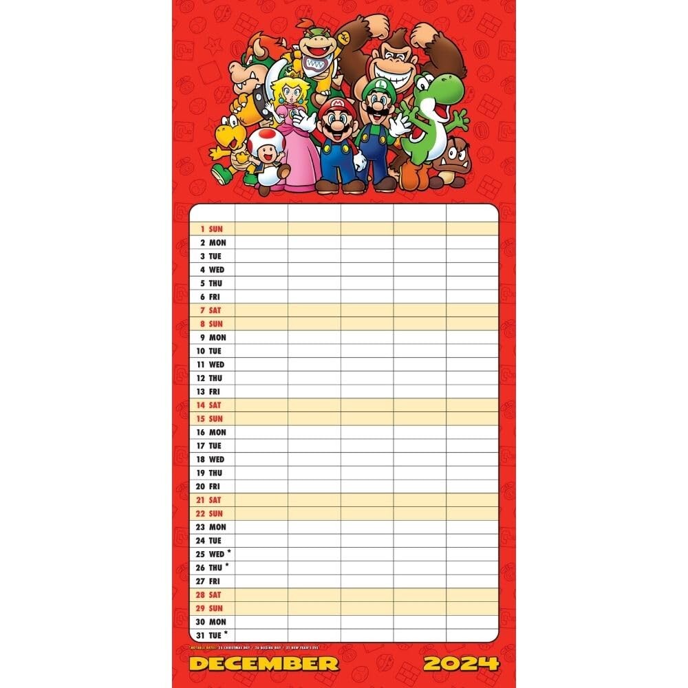 Super Mario - Calendários de parede 2024 | Compre em Europosters