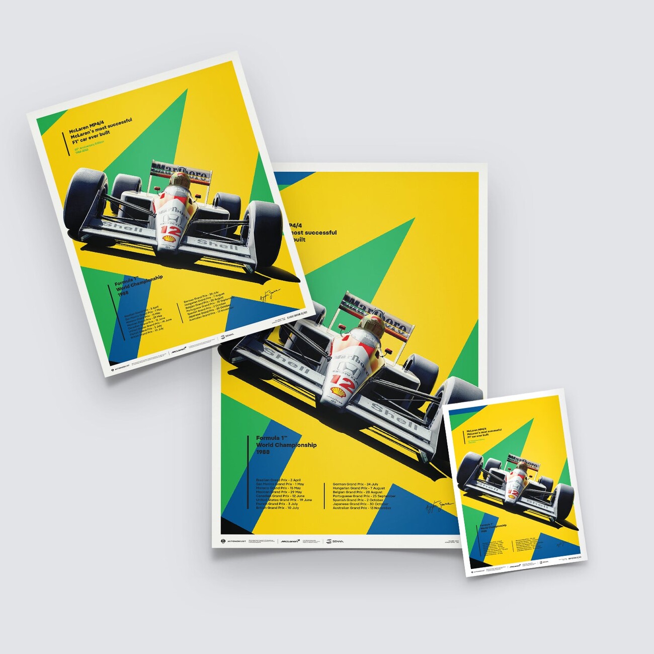 Art Print McLaren MP4/4 - Ayrton Senna - San Marino GP - 35th ...