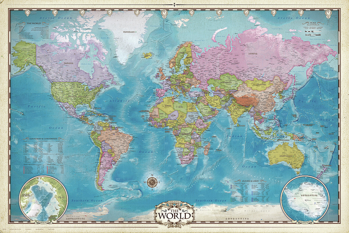 Juliste, Poster Maailmankartta navoilla | Tilaa netistä | 3+1 ILMAINEN ...