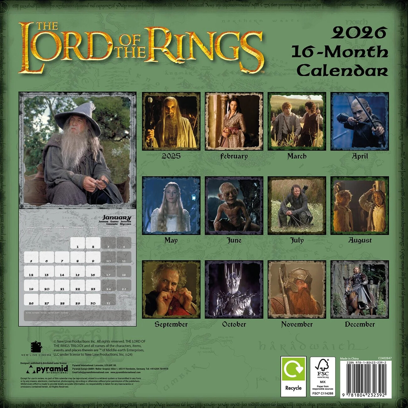 Lord of the Rings - Calendários de parede 2027 | Compre em Europosters