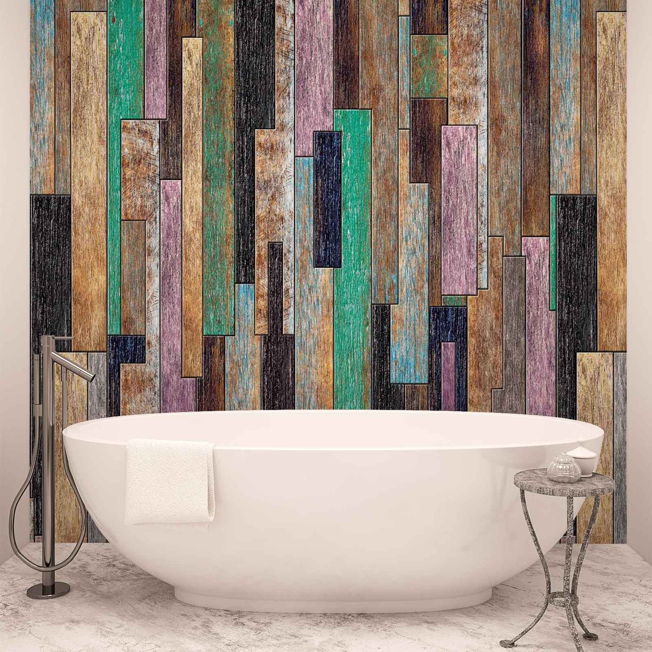 Wood Planks Painted Rustic Wall Paper Mural | Buy at EuroPosters