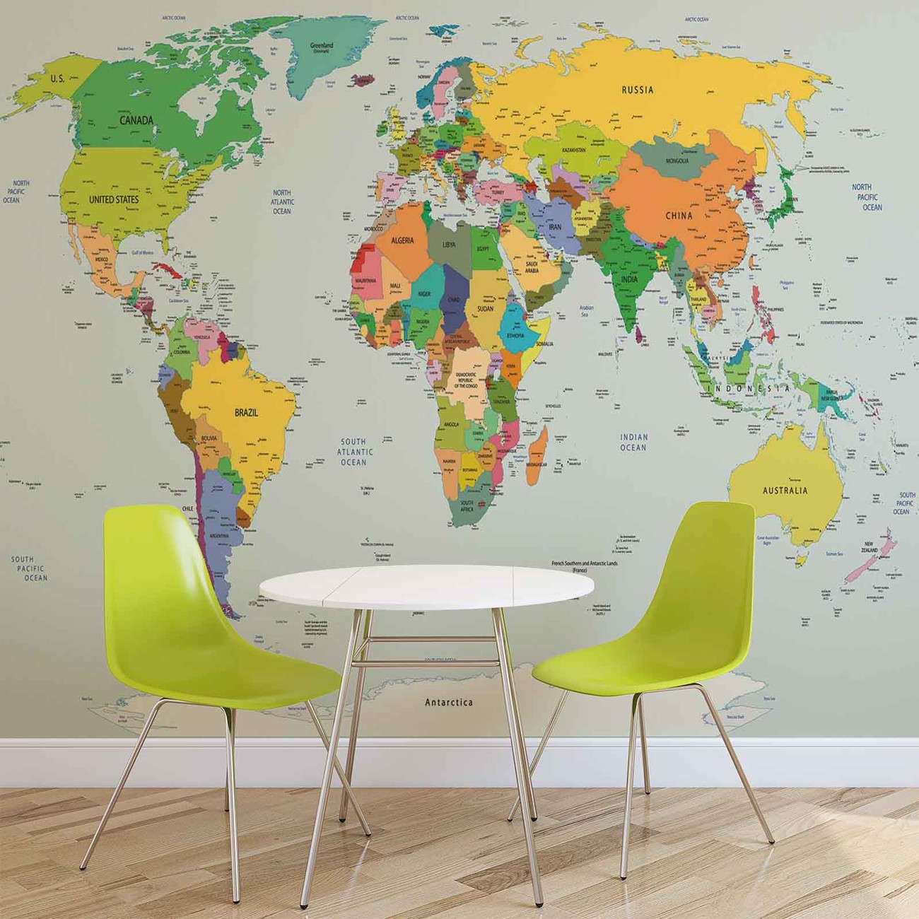 World Map Wall Paper Mural | Buy at EuroPosters