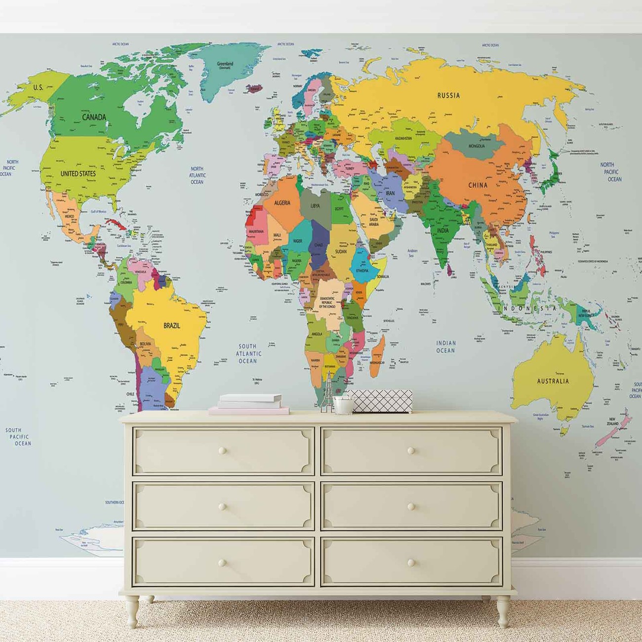 World Map Wall Paper Mural | Buy at EuroPosters