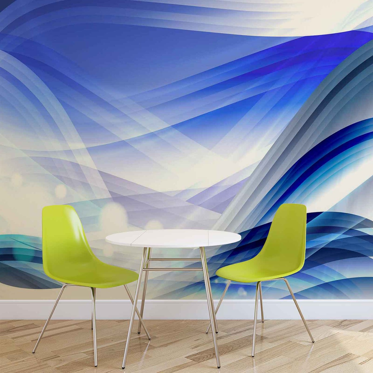 Abstract Light Pattern Blue Wall Paper Mural | Buy at EuroPosters
