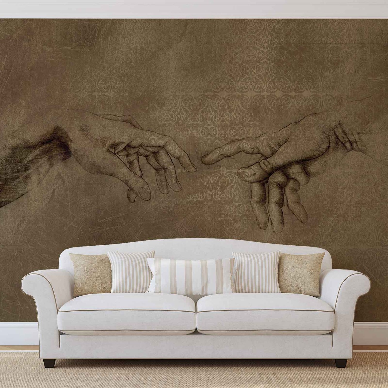 Michaelangelo Creation of Adam Wall Paper Mural | Buy at EuroPosters