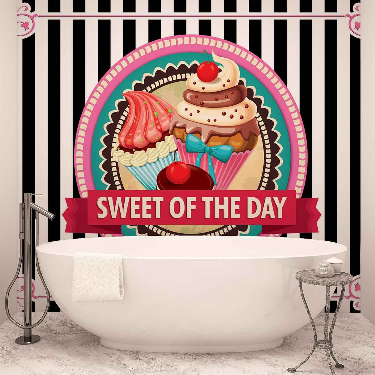 Cupcakes Retro Wall Paper Mural | Buy at EuroPosters