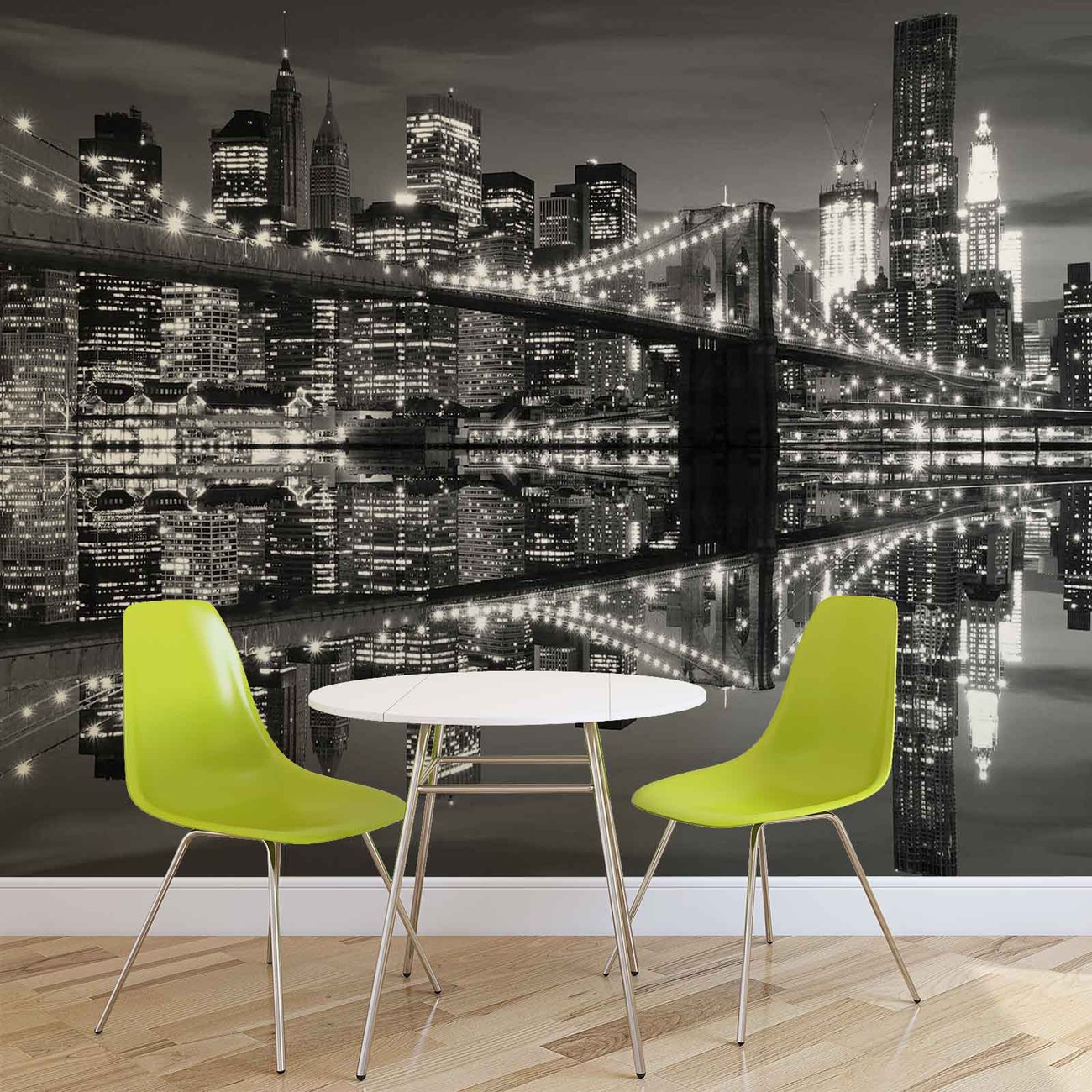 New York City Skyline Brooklyn Bridge Wall Paper Mural | Buy at EuroPosters