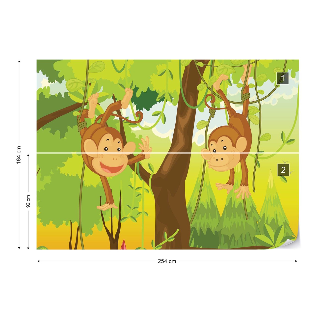 Jungle Monkeys Wall Paper Mural | Buy at EuroPosters