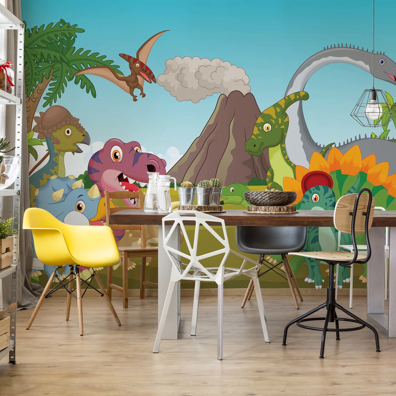 Cartoon Dinosaurs Wall Paper Mural | Buy at EuroPosters