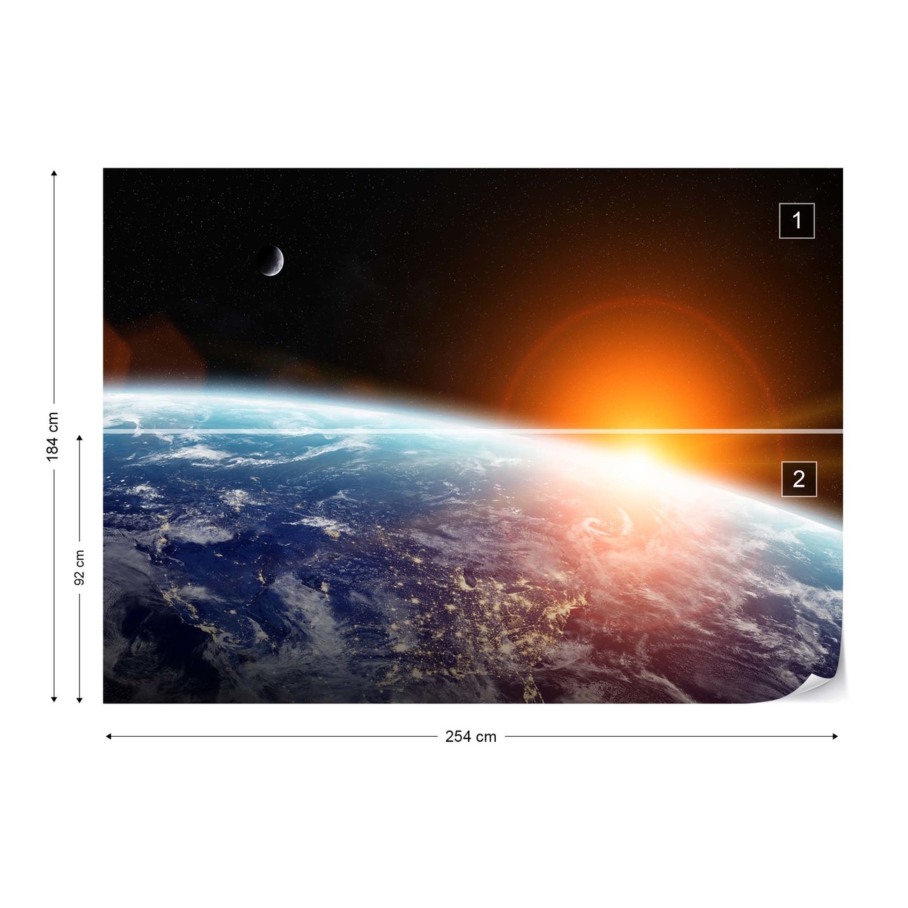 Sunrise Over Planet Earth Wall Paper Mural | Buy at EuroPosters