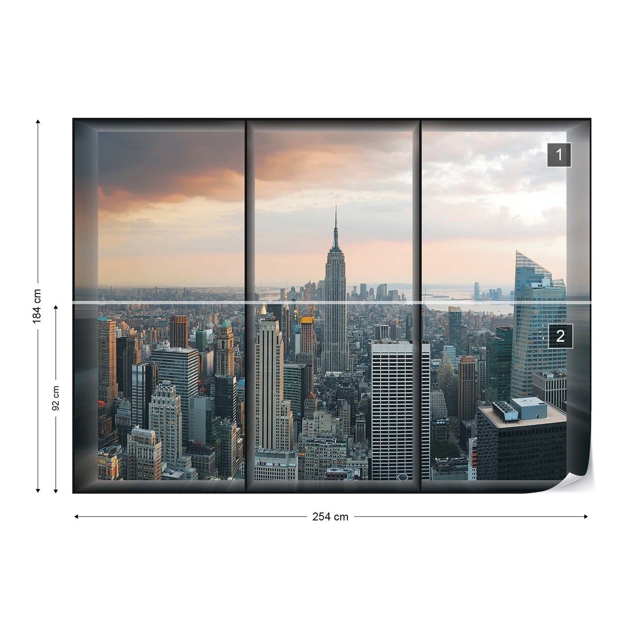 New York Skyline Window View Wall Paper Mural | Buy at EuroPosters