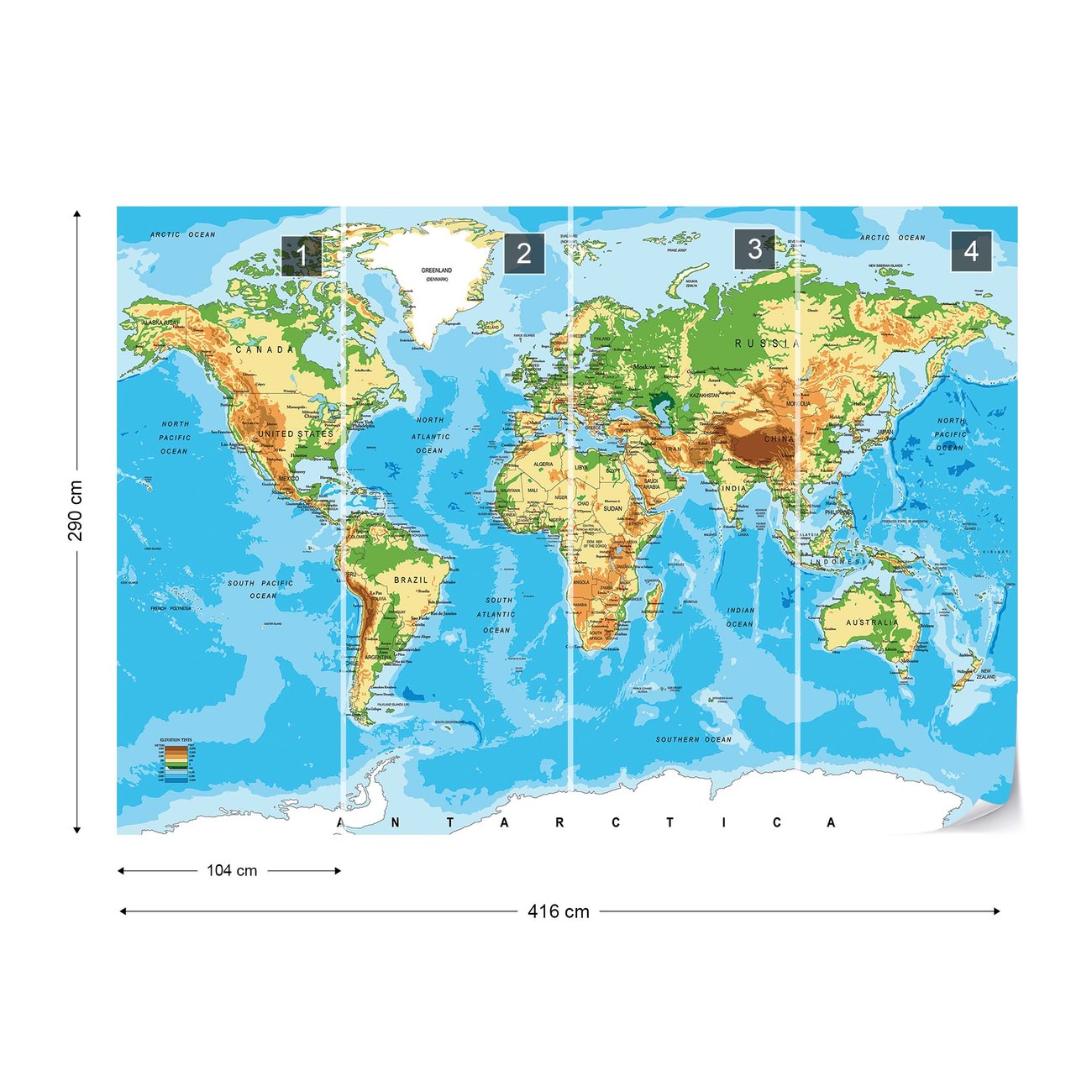 World Map Atlas Wall Paper Mural | Buy at EuroPosters