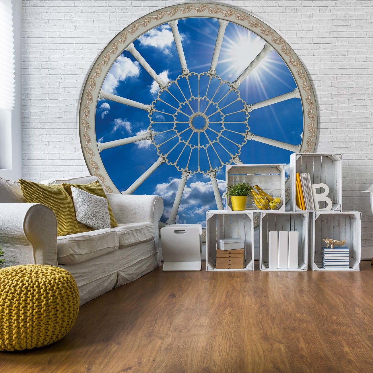 Sky Ornamental Window View Wall Paper Mural | Buy at EuroPosters