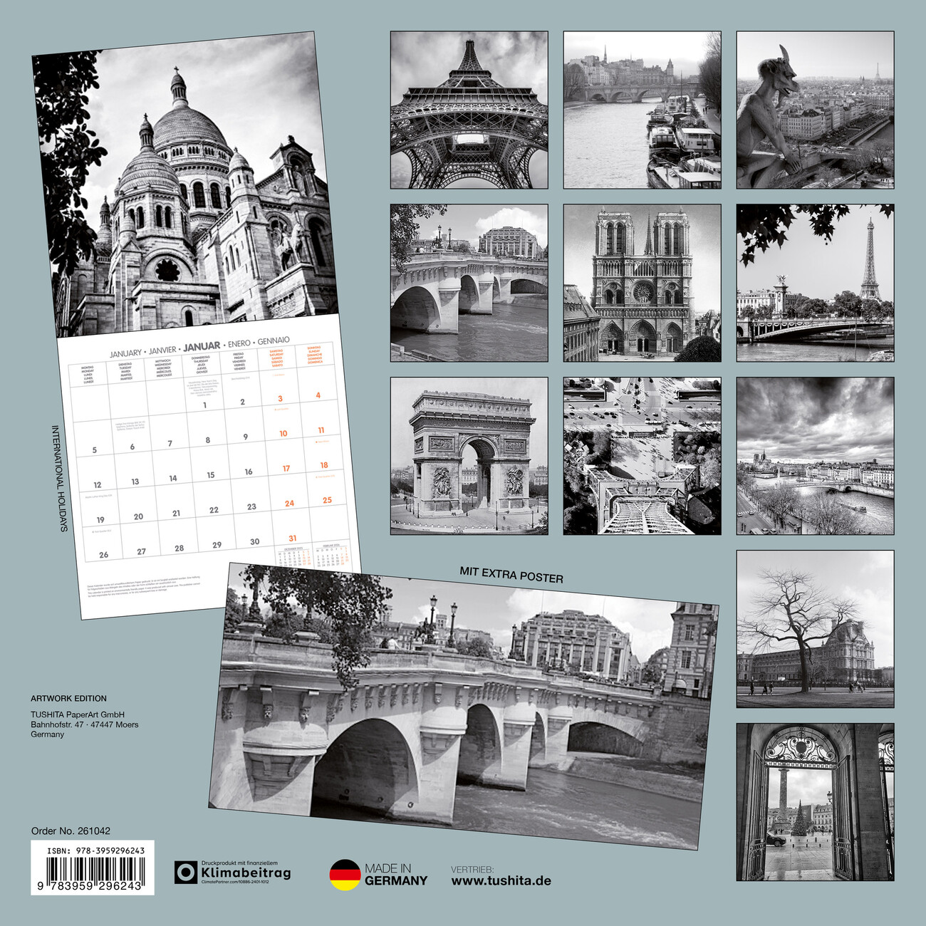 Paris Retro - Calendários de parede 2026 | Compre em Europosters