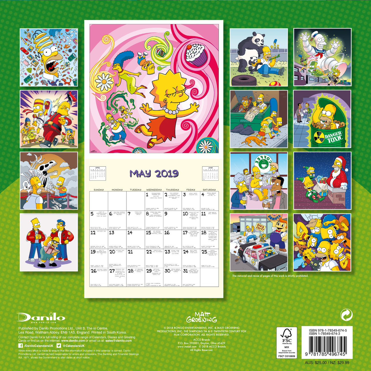 The Simpsons - Calendários de parede 2019 | Compre em Europosters