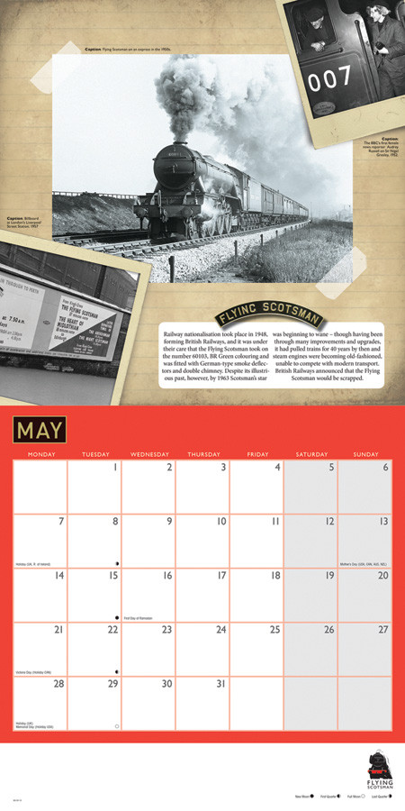 Flying Scotsman - Wall Calendars 2018 | Buy at Europosters