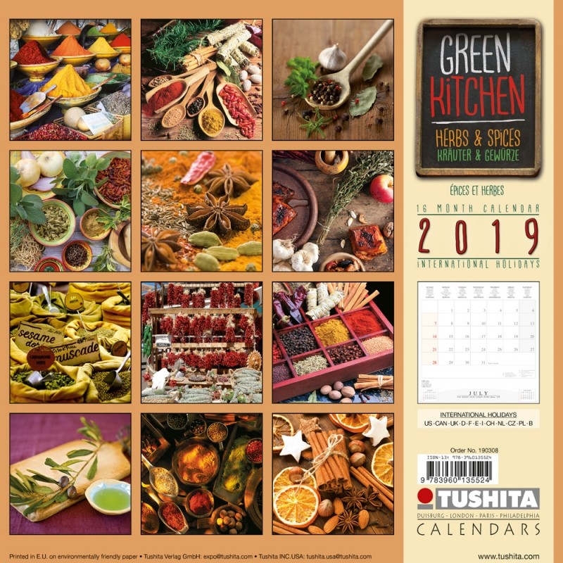 Green Kitchen - Herbs & Spices - Wall Calendars 2019 | Buy at Europosters