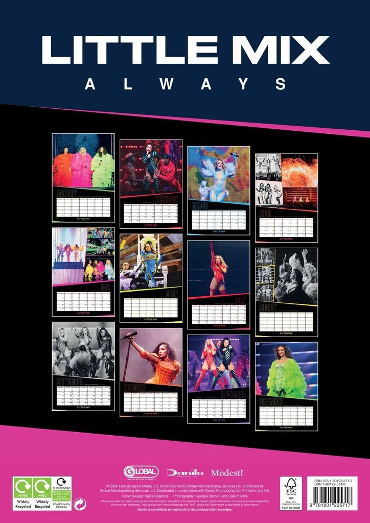 Little Mix 2022 Calendar