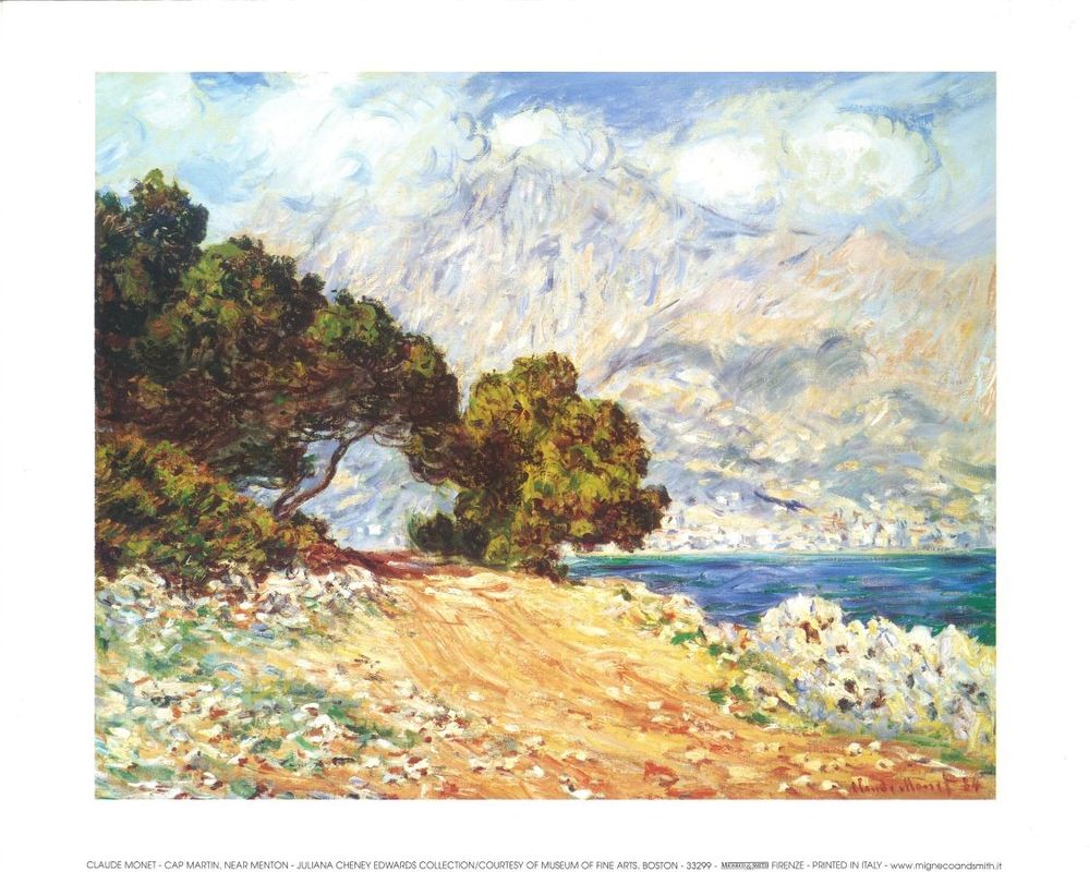 Claude Monet - Cap Martin , Near Menton Art Print | Buy at Europosters