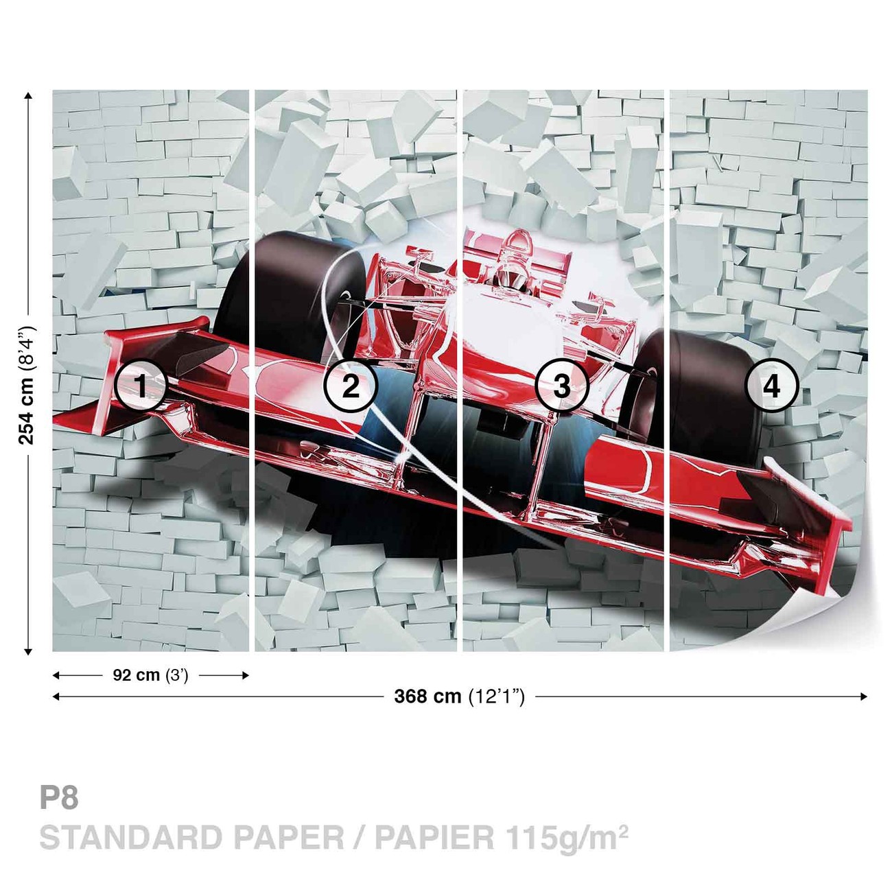 Murais de parede Formula 1 Racing Car Bricks em Europosters.pt