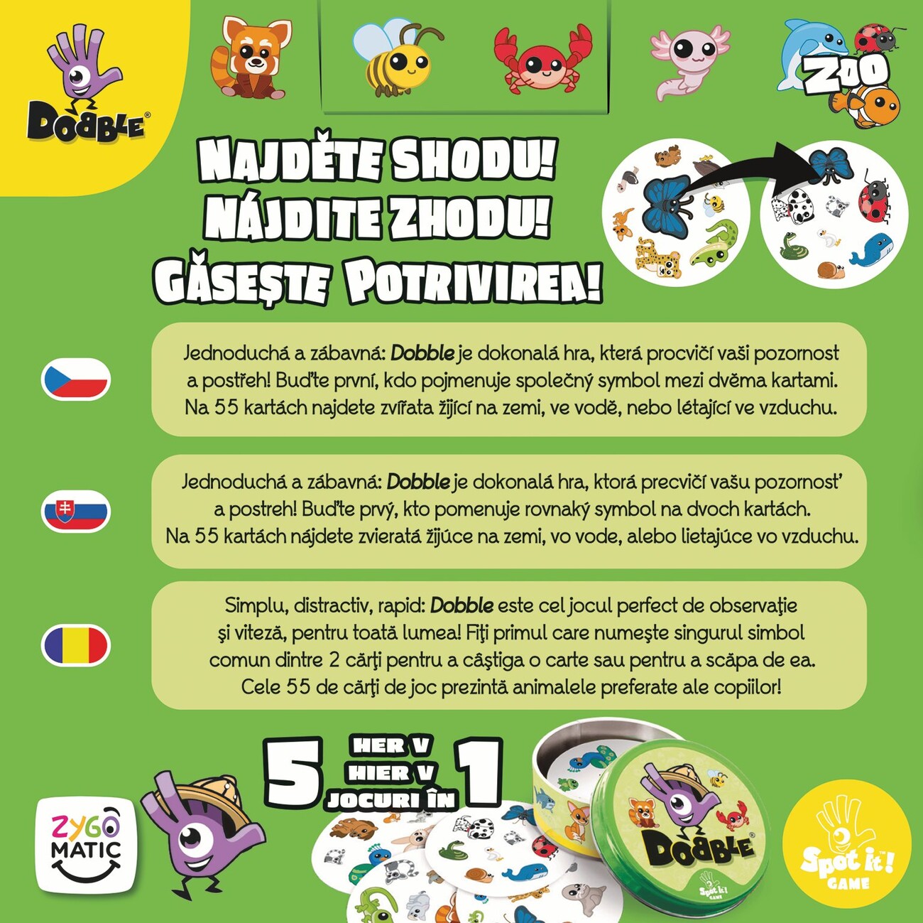 Board Game Dobble ZOO | Posters, Gifts, Merchandise | Europosters