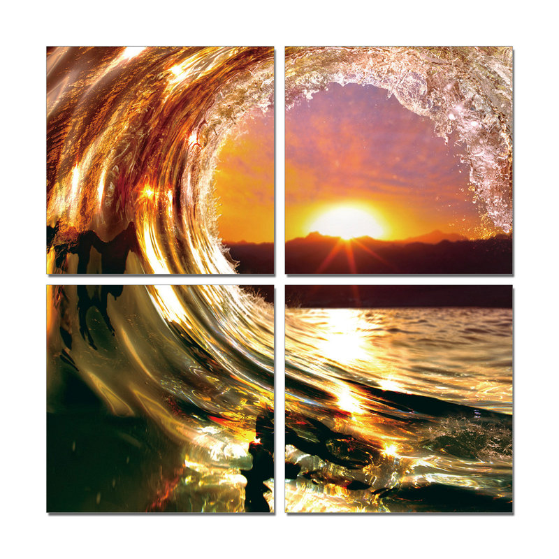 Falling Wave - Sunset Mounted Art Print | Buy at EuroPosters