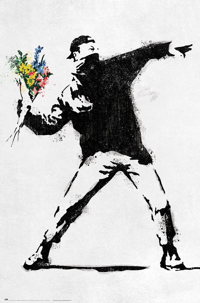 Art Print Flower Thrower, Banksy | Posters, Wall Art | Europosters
