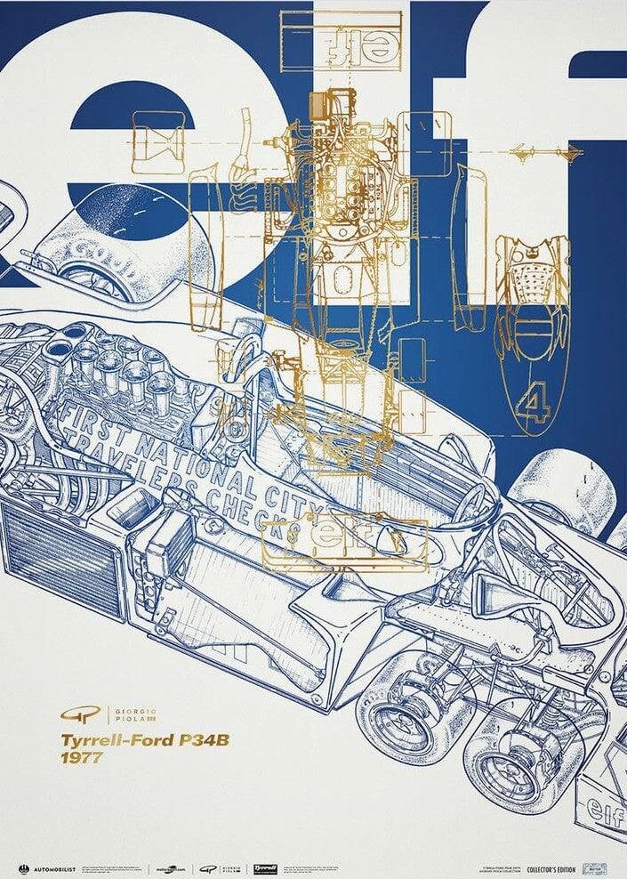 Art Print Giorgio Piola - Tyrrell P34B - 1977, Automobilist | Posters ...