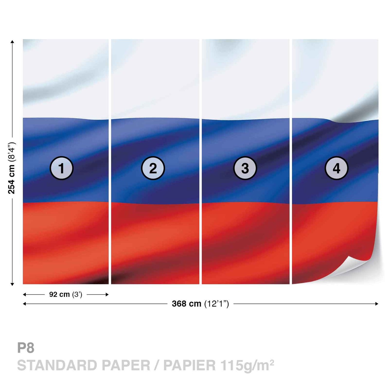 Flag Russia Wall Mural | Buy online at Europosters