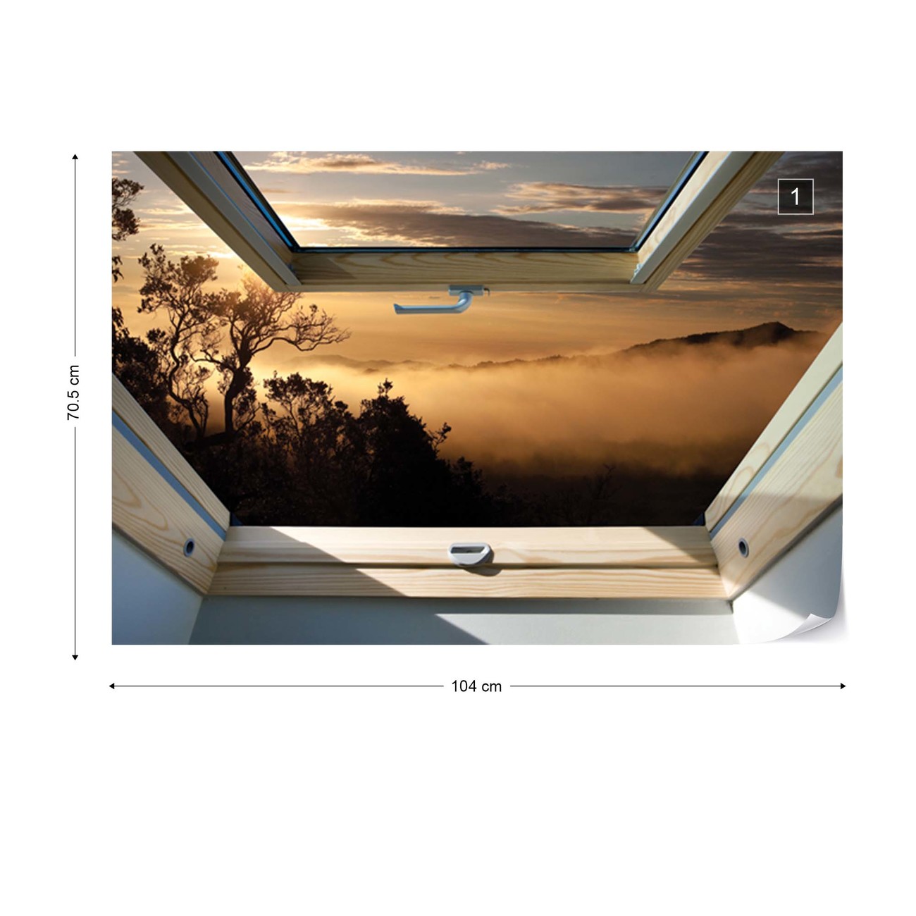 Mountain Skylight Window View Wall Mural | Buy online at Europosters