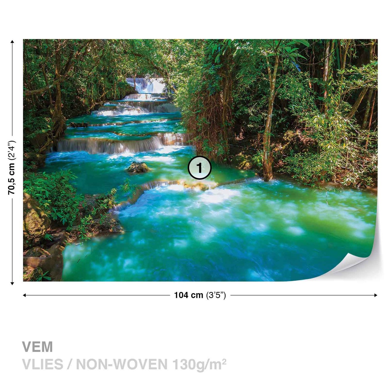 Waterfalls Trees Forest Nature Wall Mural | Buy online at Europosters