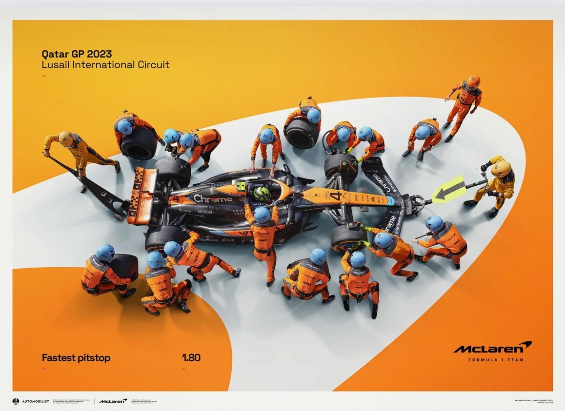 Art Print McLaren Formula 1 Team - 2023 World Record Fastest Pit Stop 1 ...