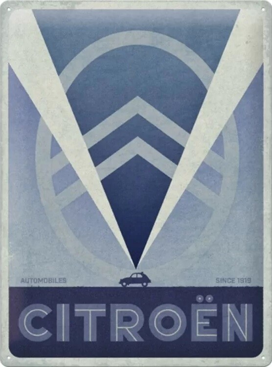 Citroen 2CV Logo | Collectible retro metal signs for your wall