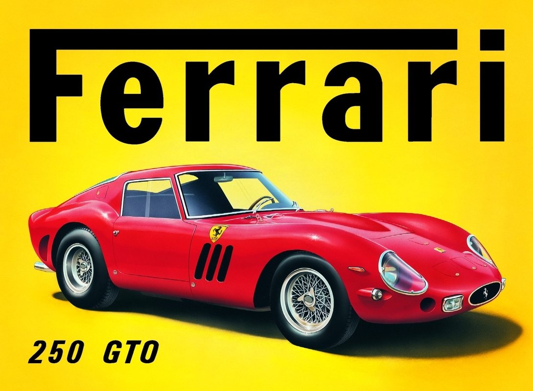FERRARI GTO | Collectible retro metal signs for your wall