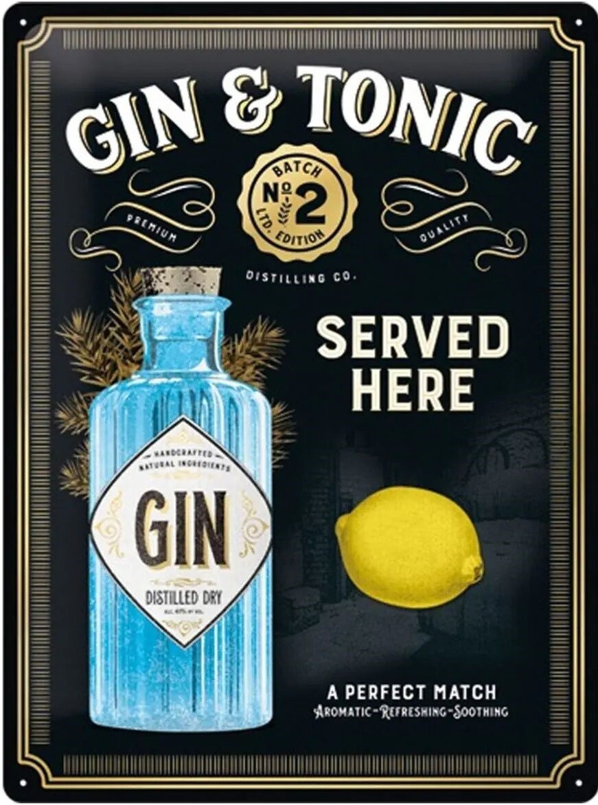 Gin & Tonic | Collectible retro metal signs for your wall