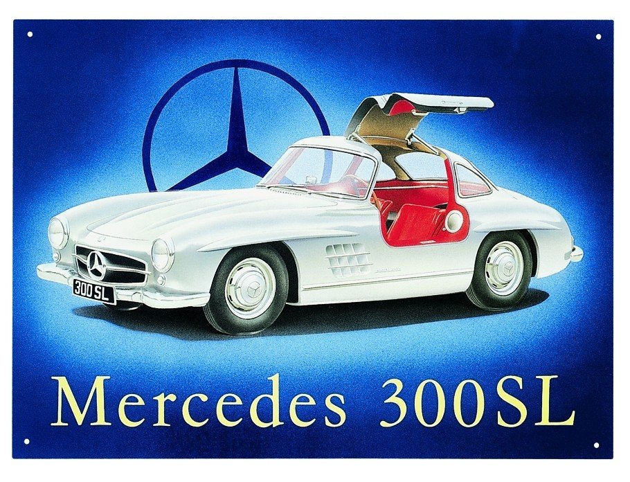 MERCEDES 300SL GULLWING | Collectible retro metal signs for your wall