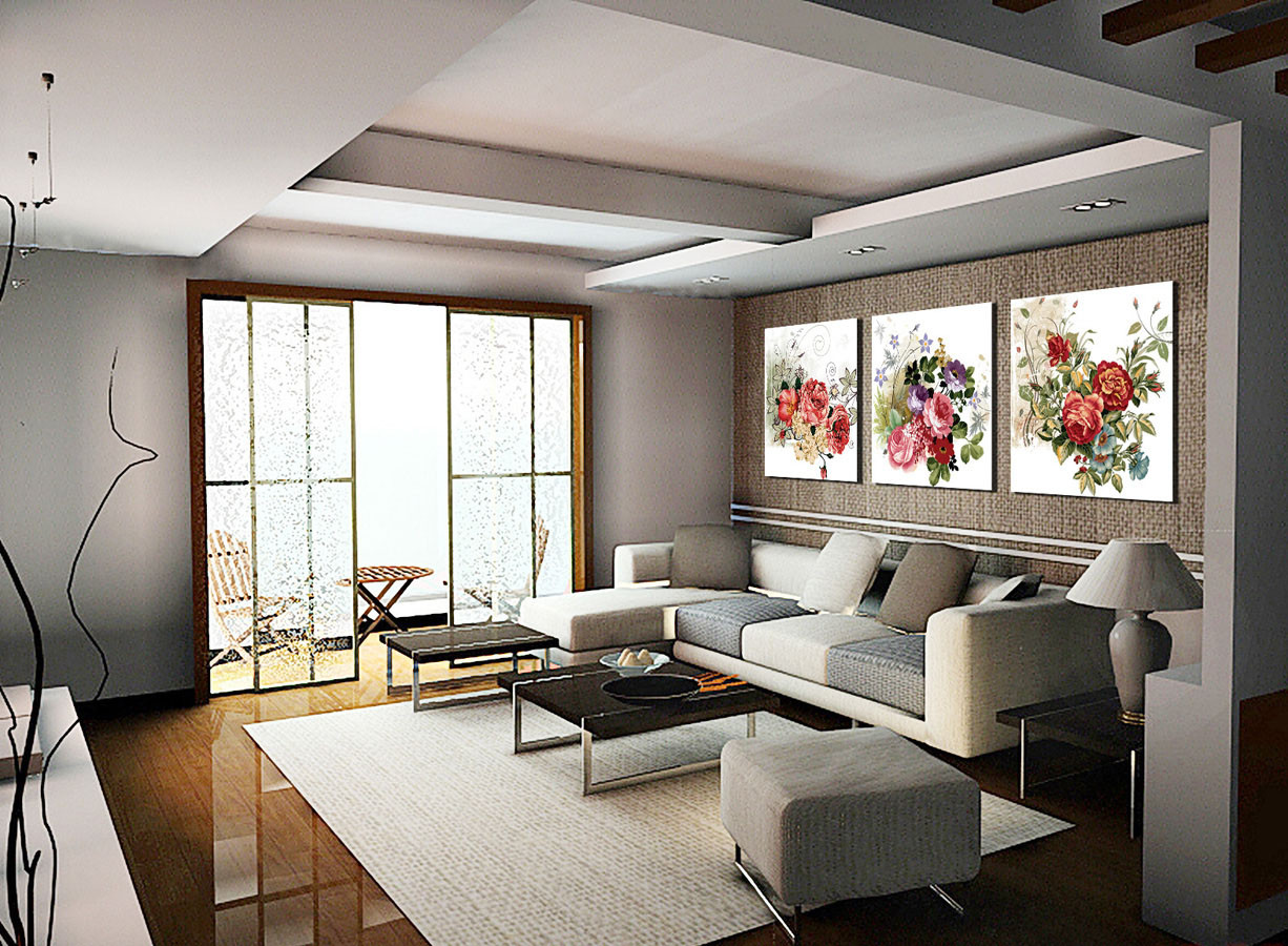 Modern design - spring flowers Mounted Art Print | Buy at EuroPosters