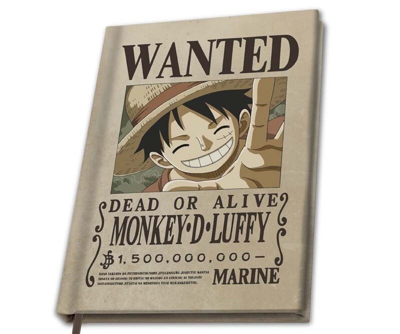 Notebook, journal One Piece - Wanted Luffy | Tips for original gifts ...