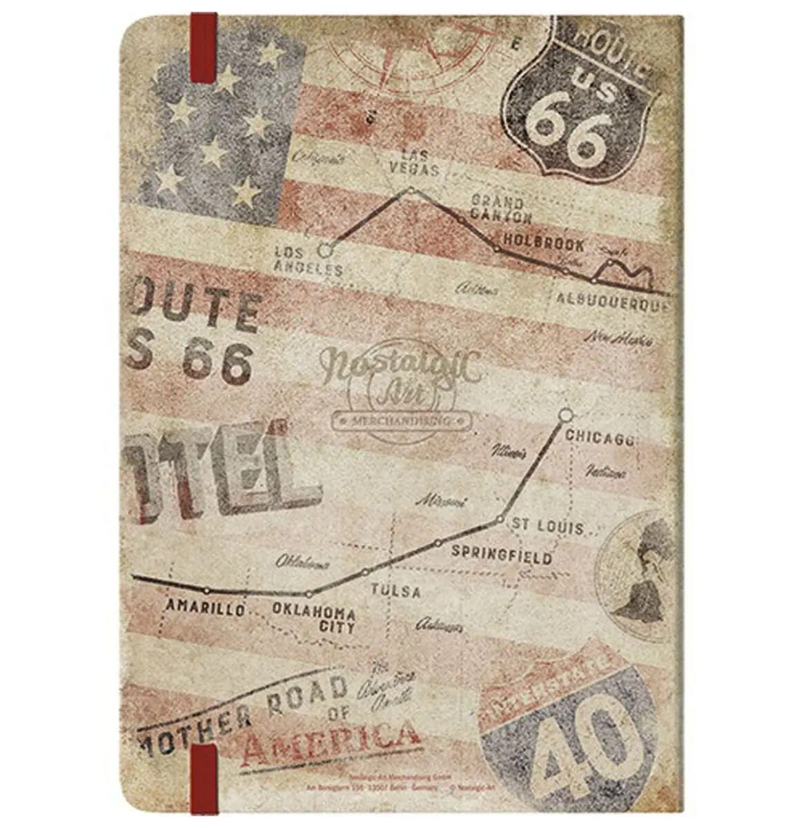 Notebook, journal Route 66 - Bike Map | Tips for original gifts ...