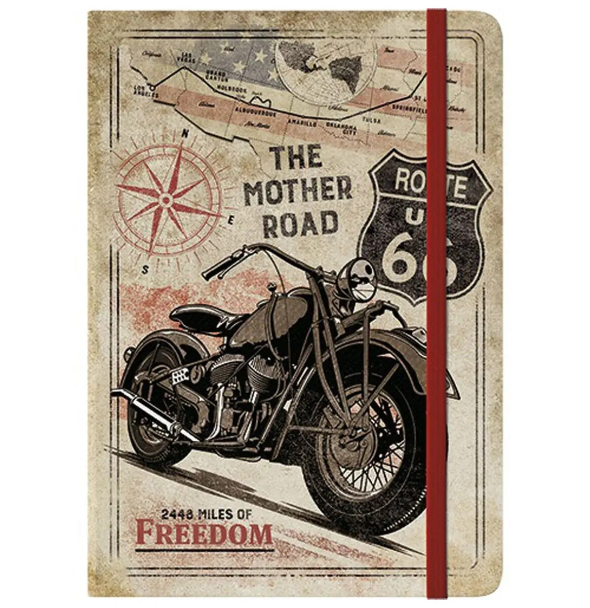Notebook, journal Route 66 - Bike Map | Tips for original gifts ...