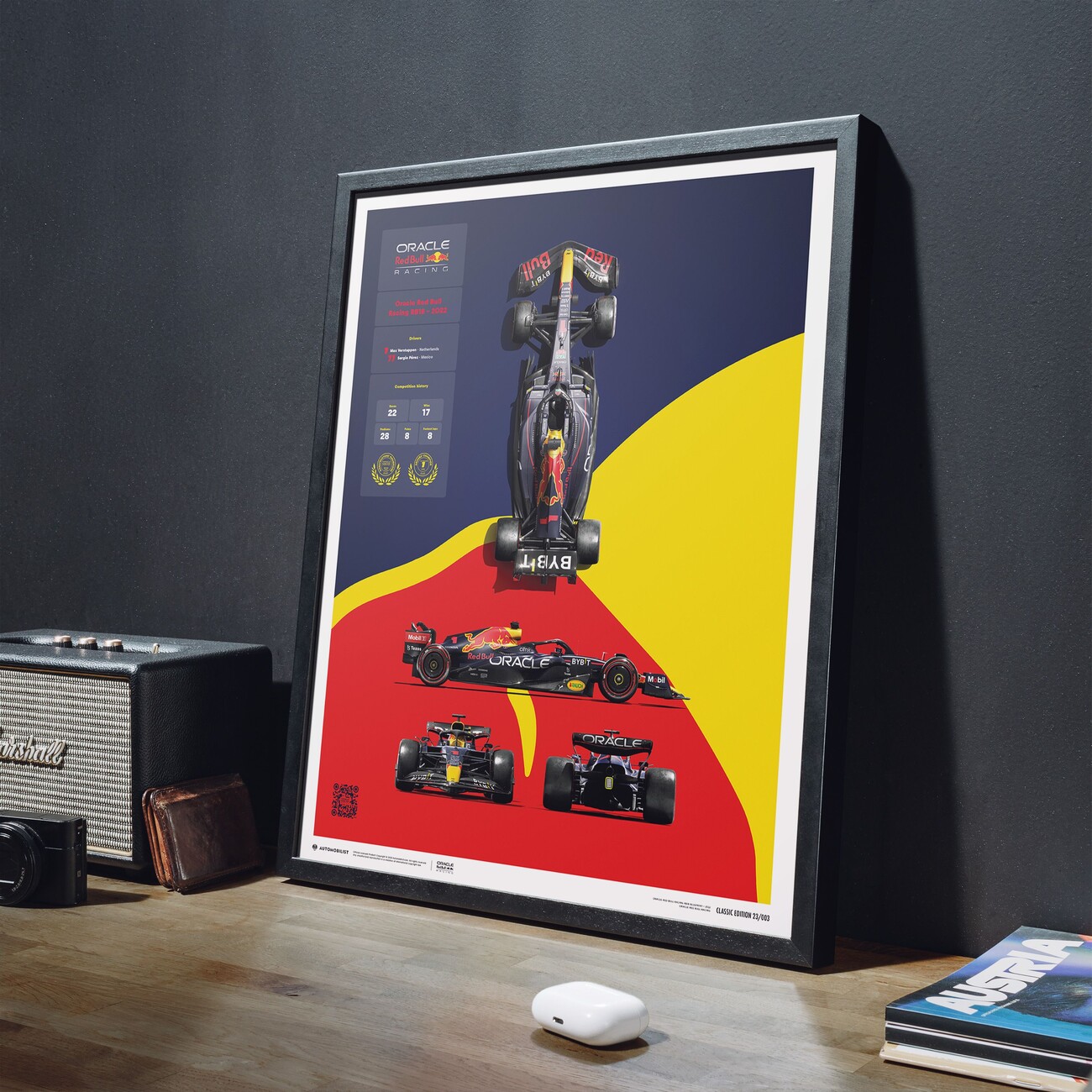 Art Print Oracle Red Bull Racing - RB18 Blueprint, Automobilist ...