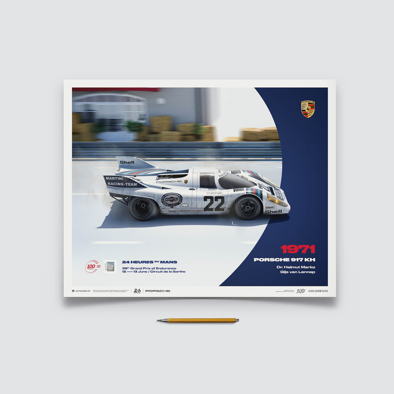 Art Print Porsche 917 KH - 24h Le Mans - 100th Anniversary - 1971 ...