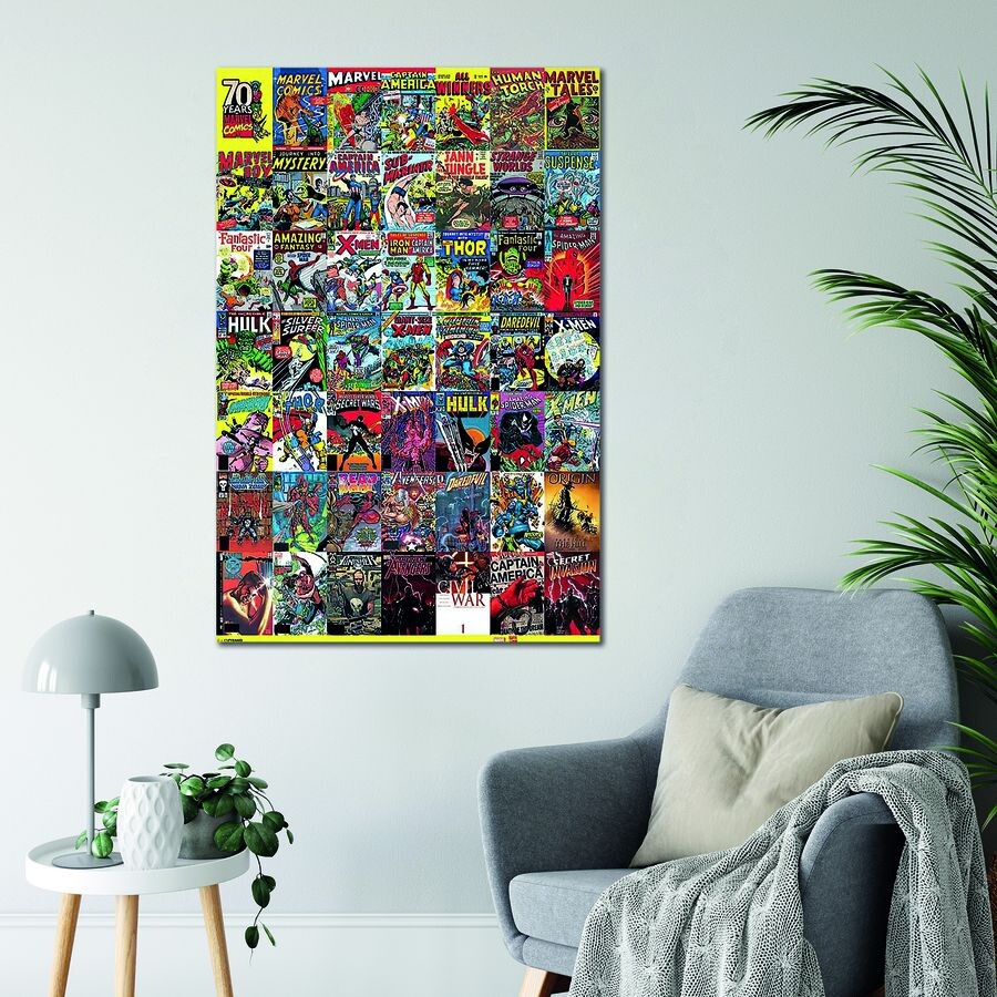 Poster, Quadro Marvel - Retro Comic Covers | Posters de parede | 3+1 ...
