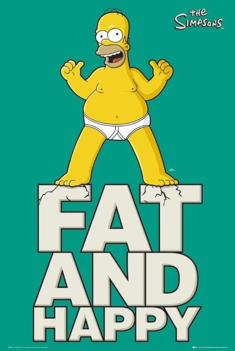 Poster, Quadro The Simpsons - fat and happy | Posters de parede | 3+1 ...