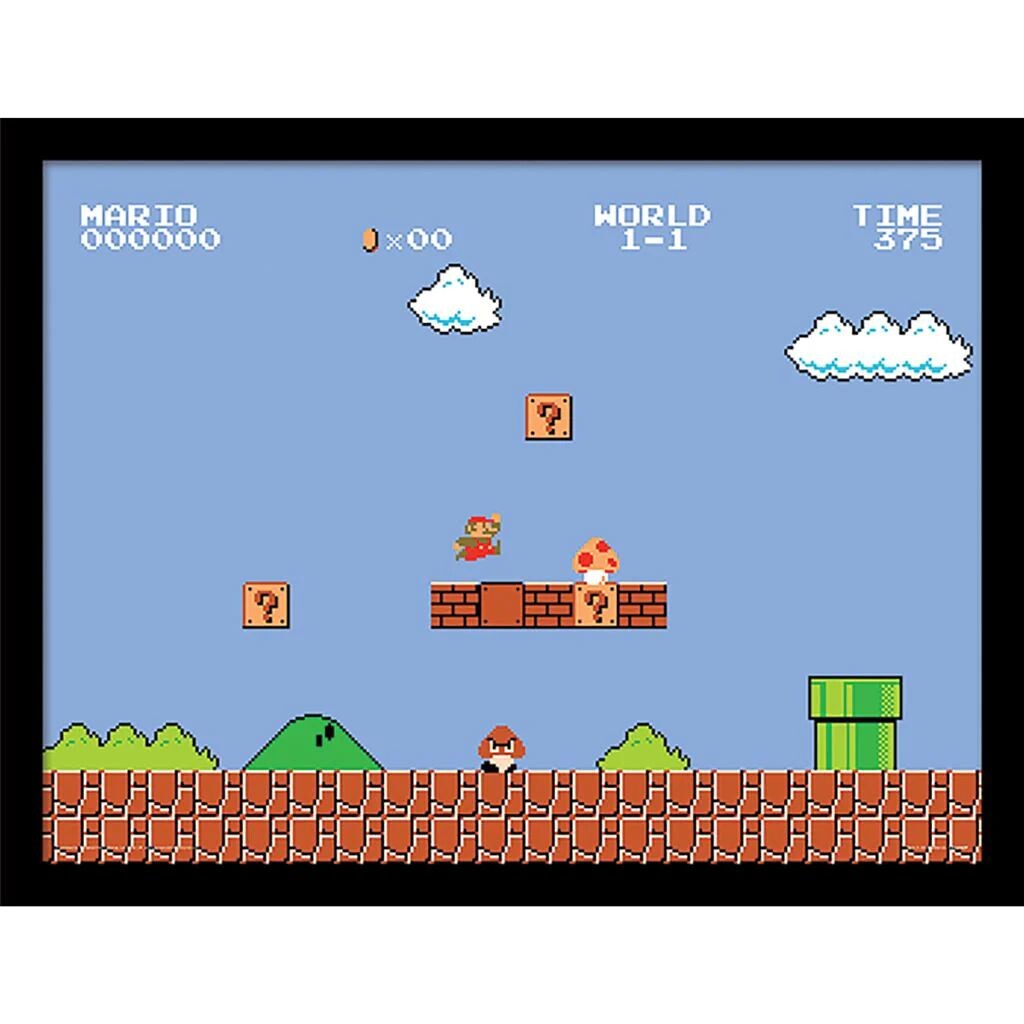 Uokvirjen plakat Super Mario Bros. - 1-1 | Plakati, slike | Europosterji