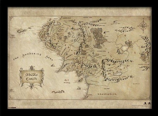 Detailed Middle Earth Hobbit Map