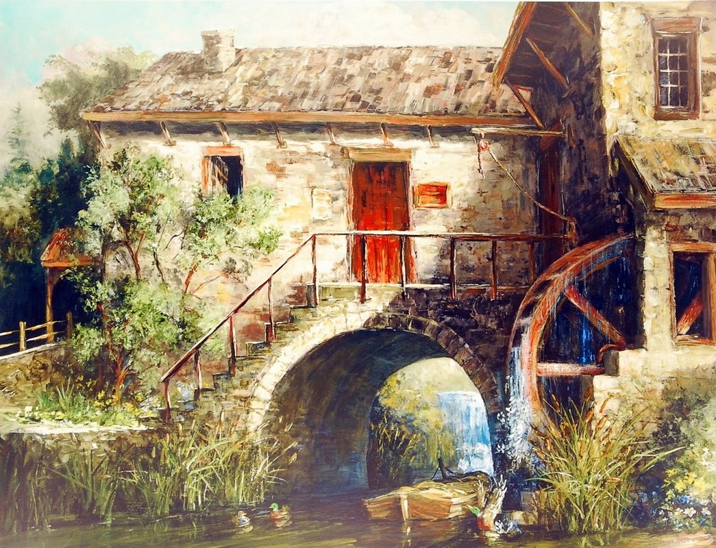The Old Stone Mill Art Print | Buy at Europosters