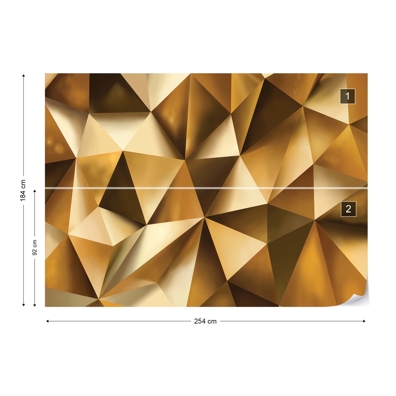 3D Gold Polygon Texture Wall Paper Mural | Buy at EuroPosters