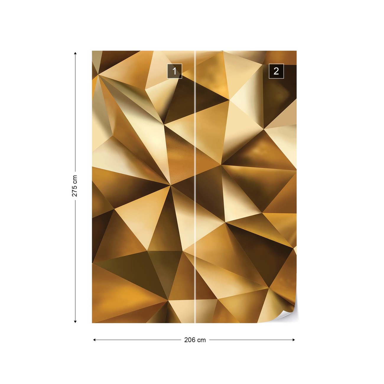 3D Gold Polygon Texture Wall Paper Mural | Buy at EuroPosters